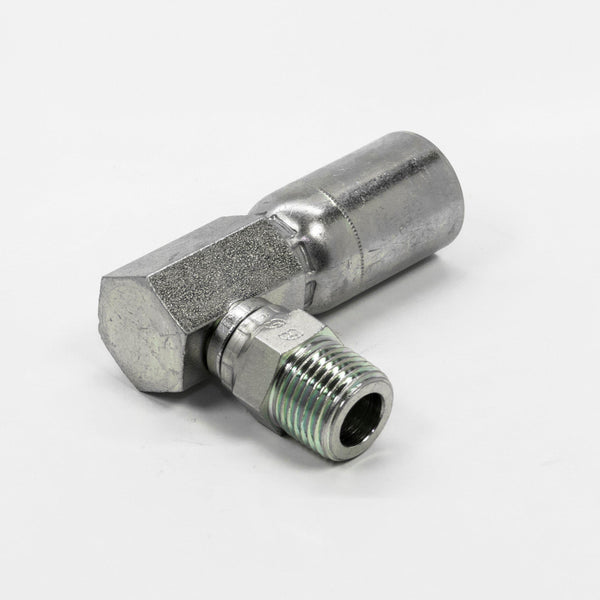 Crimp 90 Degree NPT Male Swivel Fittings - Hose in a Hurry